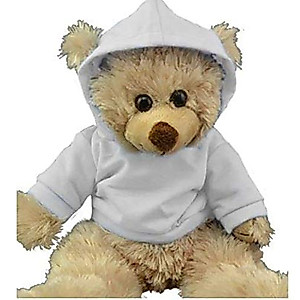 White Hoodie Tee Teddy Bear Clothes Fits Most 14"-18" Build-a-Bear and Make Your Own Stuffed Animals