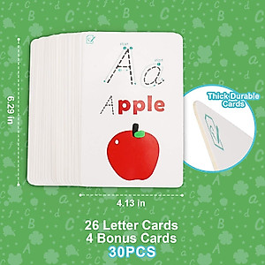 TOY Life Dry Erase Alphabet Flash Cards with ABC Flash Cards for Alphabet Affirmation Workbook - Toddler Flash Cards Preschool Homeschool 3 4 5 Years Flash Cards Read Write Learning Cards Toddlers