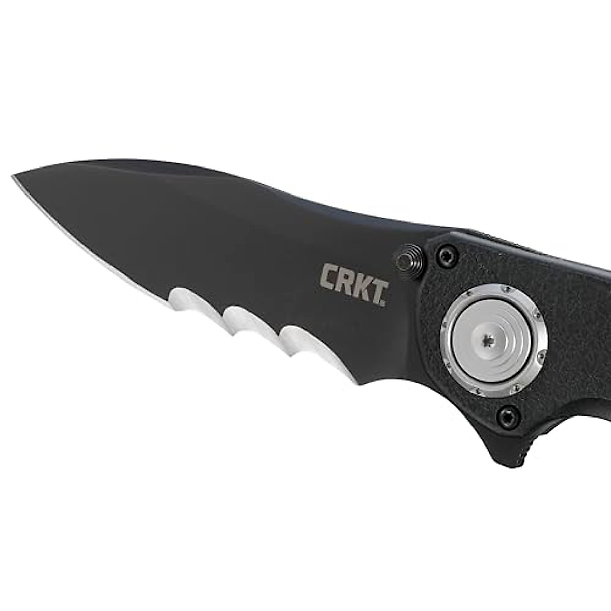 CRKT Linchpin EDC Folding Pocket Knife: Heavy Duty Everyday Carry, Black Blade with Veff Serrations, Flipper, Deadbolt Lock, Ball Bearing Pivot, GRN Handle, Pocket Clip 5406K