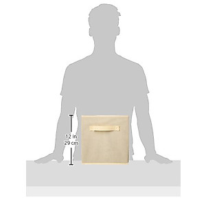 EPSKY Foldable Storage Cubes Storage Bins Foldable Cloth Container Baskets Cubes Box, Collapsible Shelf Closet Organizer Drawer, Good Helper for Home Decor and Outdoor Picnic 6 Pack -Beige