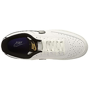 NIKE Men's Sneaker, White Black Metallic Gold, 10.5