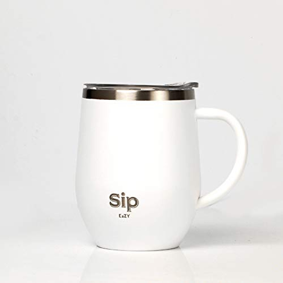 Sip Eazy TURQUOISE Double Walled St/Steel Insulated MUG/CUP with HANDLE & LID 12oz- Keeps Drinks Hot or Cold for many hours - COFFEE, TEA, WATER, WINE - Arrives Boxed for easy Gifting!