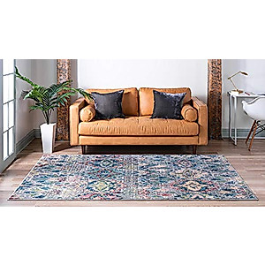Rugs.com Charleston Collection Rug – 4' x 6' Multi Low-Pile Rug Perfect for Living Rooms, Large Dining Rooms, Open Floorplans