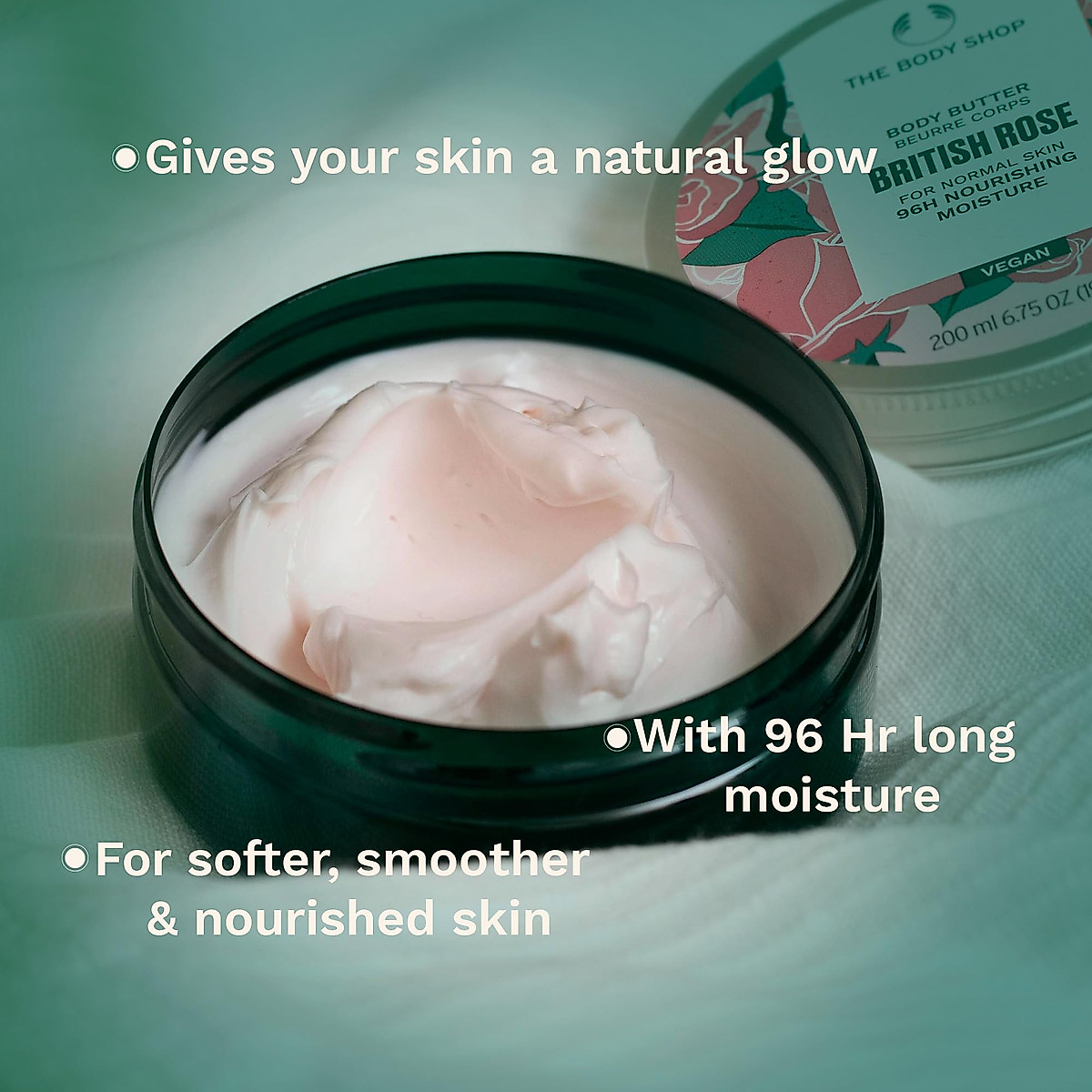 The Body Shop British Rose Body Butter – Nourishing & Moisturizing Skincare for Normal Skin – Vegan – 6.75 oz