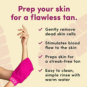 Coco & Eve Sunny Honey Bali Bronzing Express Exfoliating Mitt. Self Tanner Mitt & Exfoliating Glove for Shower, Bath and Self Tan