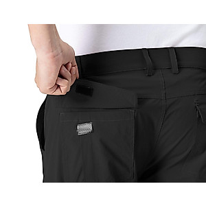 Rdruko Men's Hiking Cargo Shorts Quick Dry Lightweight Outdoor Work Casual Travel Summer Shorts with 6 Zipper Pockets(Black, US 36)