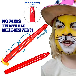 Jim&Gloria Face Paint Kit With Gold And Silver 12 Colors Large Washable Face & Body Painting Crayons with Stencils Kids Toddlers and Adults Gifts Crafts For Christmas Stocking Stuffers Safe For Sensitive Skin