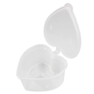 24 Pieces 2.4 oz Heart Shaped Slime Storage Containers Transparent Small Plastic Box with Hinged Lids