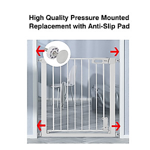 Pet Gates Spindle Rods 8mm(M8) - Replacement Parts Threaded Screw Bolts Hardware Kit Wall Protector for Baby Pressure Mounted Safety Door & Pet Stair Gates (White, M8 9CMLong)