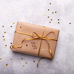 FUNWALTILES Clear Gold Pretty Things Inside 500pcs Wedding Gift Decoration Mail Seals Roll Labels Sticker Round 1"