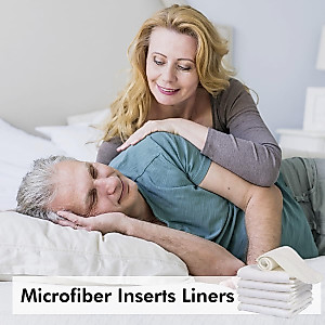 6 Pack Rayon Microfiber Inserts Liners for Adults Cloth Diapers for Incontinence Care, 4-Layer Washable Reusable Large Absorbent (White, 6 Pack)