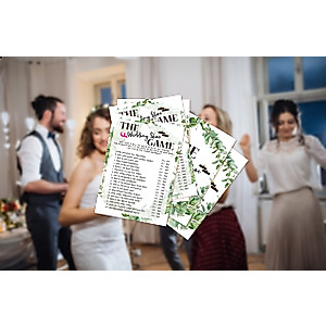 Bridal Shower Game Cards, Wedding Shoe Game, Tropical Jungle Theme Engagement Party Cards For Wedding, Set of 30 Cards(Leaf004)