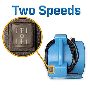 Soleaire Max Storm 1/2 HP Durable Lightweight Air Mover Carpet Dryer Blower Floor Fan for Pro Janitorial Cleaner, Blue, 1 Pack