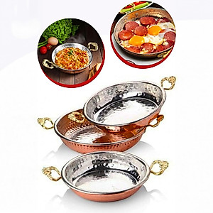 BABY SHOWER CHOCOLATE 3 pieces Turkish Copper Fry Pan - Hammered Copper Pan Traditional - Turkish Frying Pan Omelette Pan Handmade
