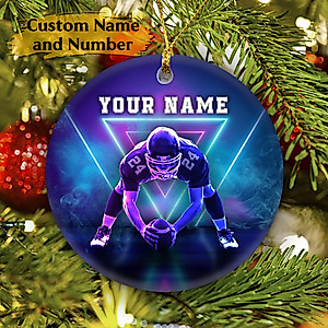 The Hygge Life Personalized Football Ornaments for Christmas Tree 2021 Football Players Ornaments Sports Football Ornaments for Boys for Football Lovers