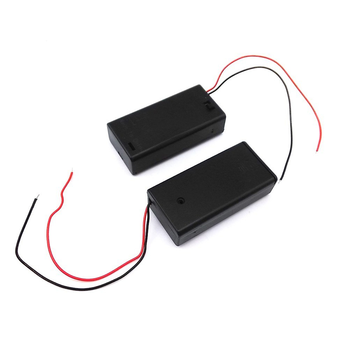 Honbay 10pcs 2AA Battery Holder Storage Case with Wires and On/Off Switch