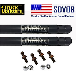 2 Truck Upfitters 12" Gas Props (12.2" ext, 7.5" comp, 40 lbs ea) for are Snugtop Leer Camper Doors & ONLY Aluminum Weatherguard ONLY Toolboxes. Measurement REQ'D! Incl 4 Ball mounts!