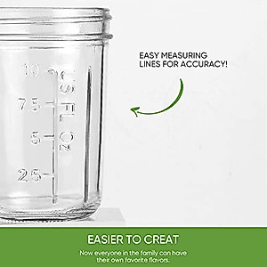 HAPTIME Overnight Oats Containers with Lid and Spoon Set of 2, 16 Oz Overnight Oats Jars, Oatmeal Cup, Wide Mouth Mason Jar, Leak-Proof Storage Container for Cereal, Milk, Salad, Fruit