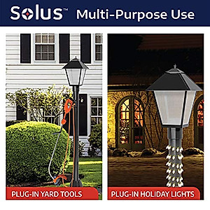 Solus SCO-338 120V Grounded Convenience Electrical Outlet for Outdoor Lamp Post and Poles, Energy Saving and Weather Resistant, UL Listed, Black