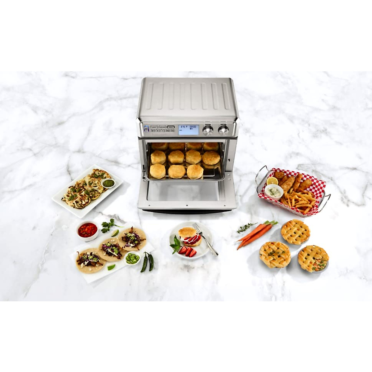 Cuisinart TOA-95 Digital AirFryer Toaster Oven, Premium 1800-Watt Oven with Digital Display and Controls – Extra-Large Capacity, Intuitive Programming and Adjustable Temperature, Stainless Steel