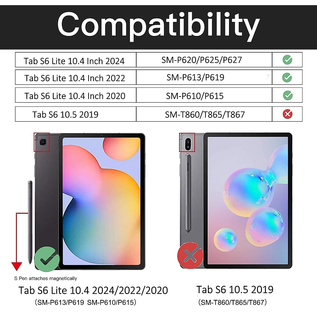 BRAECN for Galaxy Tab S6 Lite Case 2024/2020/2022,Heavy Duty Rugged Shockproof Case with Hand Strap, Shoulder Strap, Kickstand, S Pen Holder for Samsung Tab S6 Lite 10.4 Inch Tablet SM-P610 -Black