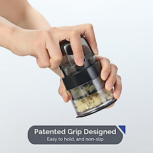 Garlic Press Grinder, UHIYEE BPA-Free Garlic Crusher Mincer, Garlic Press Tool Dishwasher Safe, Easy-Clean, Ideal Kitchen Gifts