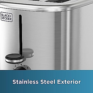 BLACK+DECKER® 2-Slice Toaster with 7 Toast Shade Settings, Extra-Wide Slots for Bagels, Stainless Steel Exterior Finish