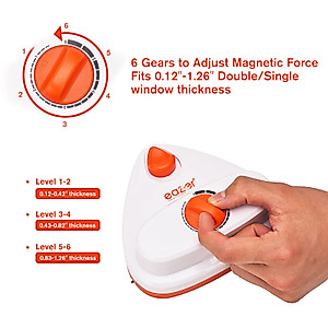 eazer Magnetic Window Cleaner, Double-Sided Window Cleaning Equipment, Outside Window Cleaner, 6-Gear Adjustable for High-Rise Window Cleaning(Fits 0.12''-1.26'' Thickness)