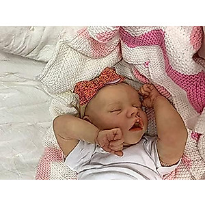 iCradle Reborn Baby Doll 18Inch Silicone Full Body Real Looking Girls Newborn Toddlers Waterproof with Sleeping Baby Eyes Closed Kids Playmate Toy for Age 3+