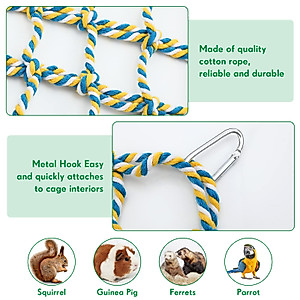Berlune 6 Pcs Rat Ropes for Cage Rat Cage Accessories Climbing 12.6 x 9.84 Inch Bird Rope Toys for Pet Hammock Hamster Cotton Bridge Bird Ladder for Small Animal Habitat Play