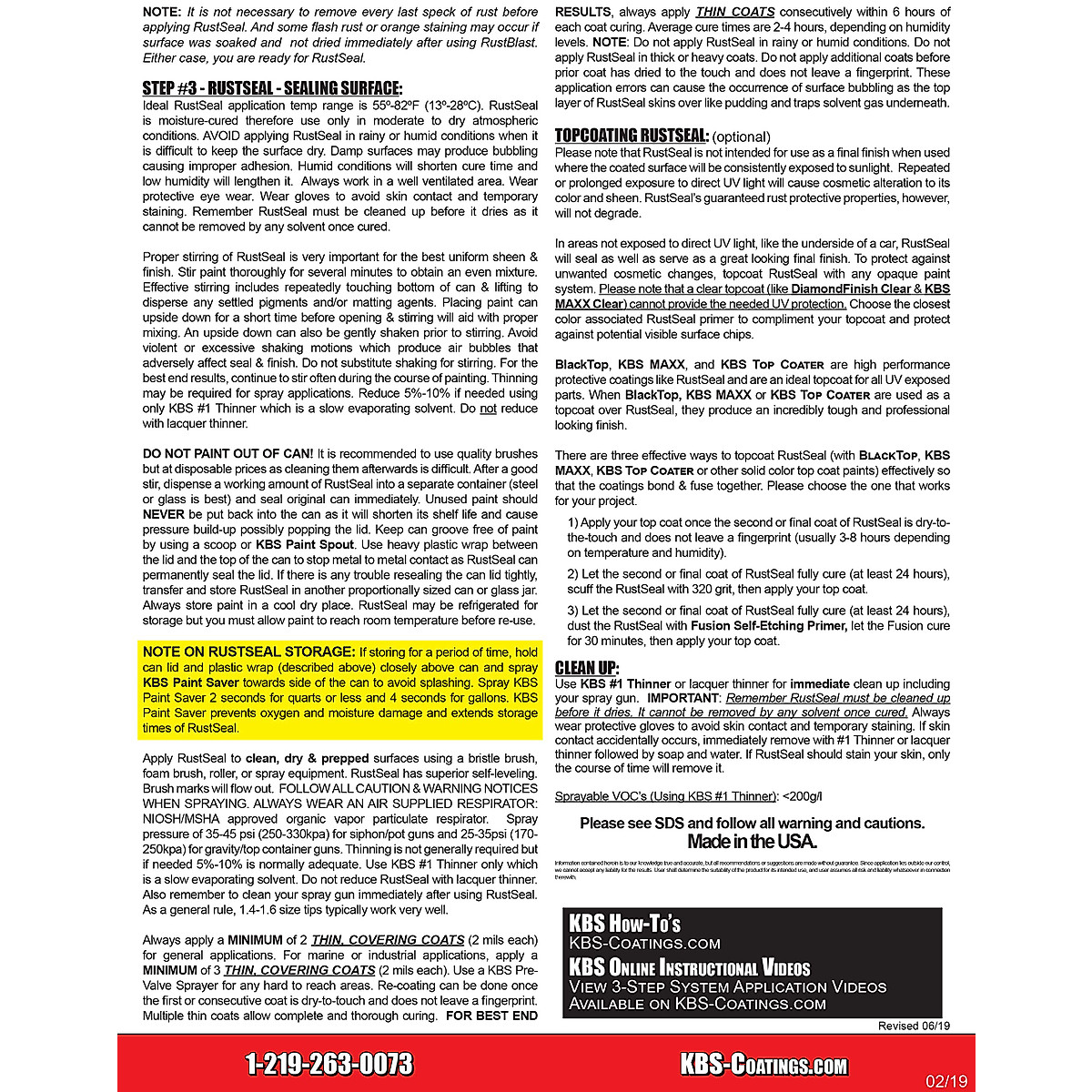 KBS Coatings 4402 Satin Black Rustseal -1 quart, Covers 50 Sq Ft, Proven Rust Prevention