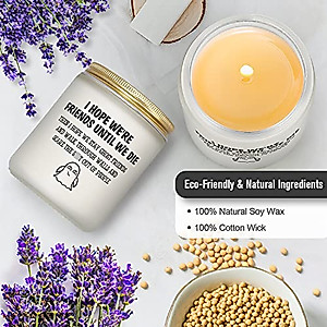 Gifts for Women Men, Unique Friendship Gift for Best Friend BFF Bestie, Funny Personalized Birthday Anniversary Christmas Present for Coworker Sister Classmate Female, Lavender Candle for Her Him