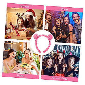 FUNOMOCYA 6pcs Cute Bear Ears Headband Bear Ears Head Bands Cute Headbands Face Washing Hair Hoops Cartoon Resin Issue Card Fluffy Hair Hoops Bear Ears Headdress Lovely Headdress