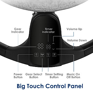 YAOYUQIAN Electric Baby Swing for Infants, Automatic Infant Swing, Compact Newborn Swing for Baby Boy Girl, Portable Baby Rocker Baby Bouncer with 10 Lullabies, 5 Speeds, 3 Seat Angles, Remote Control