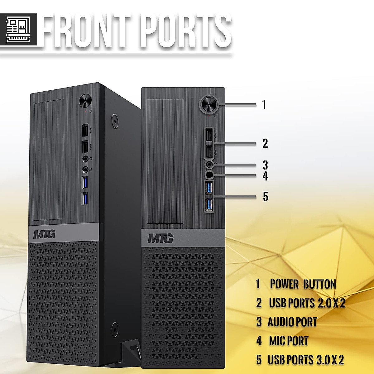 MTG Aurora Business Computer Desktop PC-Intel Core i5 8th Gen, 16GB Ram DDR4, 1TB Nvme, MTG Dual 24 Inch Monitor, MTG Wireless Ergonomic Keyboard Mouse, RGB Speaker, Webcam, Office 365, Win 11 Home