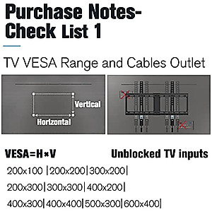 Mounting Dream TV Mount Fixed for Most 42-70 Inch Flat Screen TVs, UL Listed TV Wall Mount Bracket up to VESA 600 x 400mm and 132 lbs - Fits 16"/18"/24" Studs - Low Profile and Space Saving MD2163-K