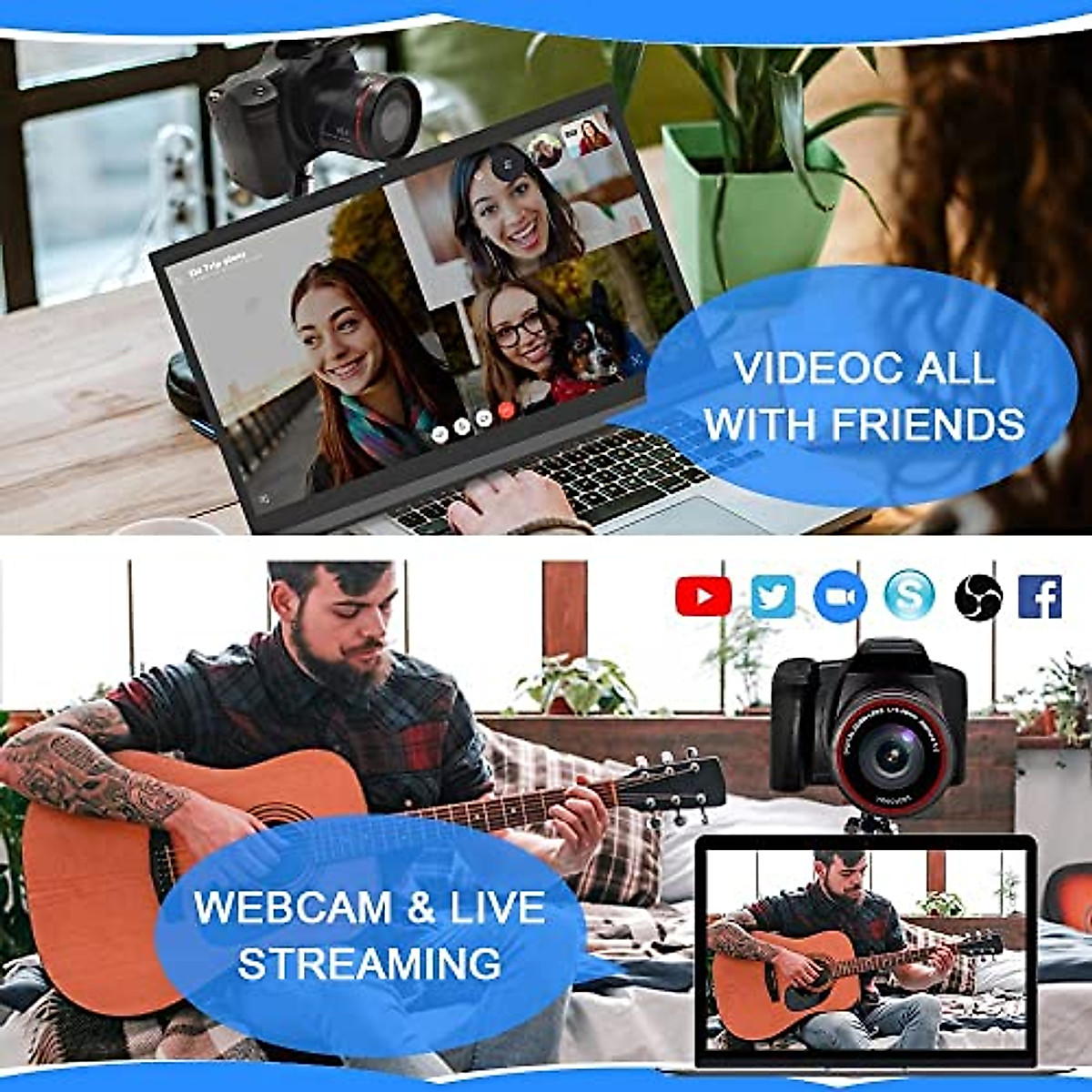 Acuvar Digital Camera, 16 MP Photo Camera Mini Digital SLR Camera, CMOS Sensor 2.4“ TFT LCD Compact with 32GB SD Card, Card Holder, Card Reader, 16X Digital Zoom Video for Children Adults Beginners