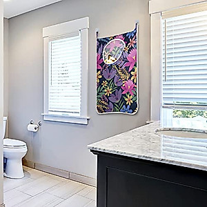 Tatenale Hanging Laundry Hamper Over Door with Stainless Steel Hooks Dirty Clothes Hamper Bag 29.5X20inch