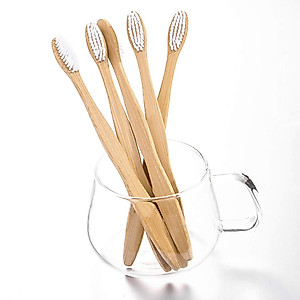 Unigift 12 Pcs Bamboo Toothbrushes, Biodegradable Charcoal Tooth Brush Natural Eco-Friendly Toothbrushes with Soft Bristles(Multi-color)