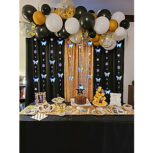 Goresory 2Piece Butterfly Flower Hanging Garlands 3D Laser Butterfly Streamers Decoration for Wedding Birthday Party Bridal Shower Baby Shower Decorations