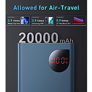 Baseus Power Bank, 65W 20000mAh Laptop Portable Charger, Fast Charging USB C 4-Port PD3.0 Battery Pack for MacBook Dell XPS IPad iPhone 14/13/12 Pro Mini Samsung Switch