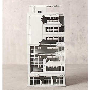 EatingBiting N Scale 1/144 1:144 Ruined Damaged Building After War Assembling Model Outland Realism Scene for DIY Sand Table Garden Micro Landscape Ornaments Decor Supply DIY Player Spray Painting