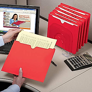 Smead File Jacket, Reinforced Straight-Cut Tab, Flat-No Expansion, Letter Size, Red, 100 per Box (75509)