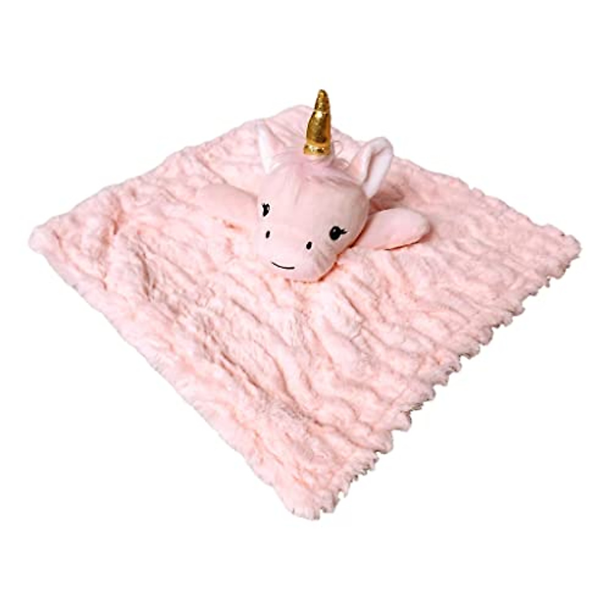 SONA G DESIGNS Deluxe Personalized Baby Security Blanket Lovey and Swaddle Blanket Set with Custom Embroidered Name for Babies Boy and Girl (Pink Unicorn with Embroidered Name)