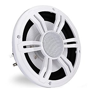 PyleUsa 6.5” Slim Marine Subwoofer -150W 4 Ohm Waterproof Car Component Speaker System,Low Profile PP Cone w/Rubber Edge, 20 Oz Magnet 1" Voice Coil, for Custom Audio Boat Truck Mobile Vehicle (White)