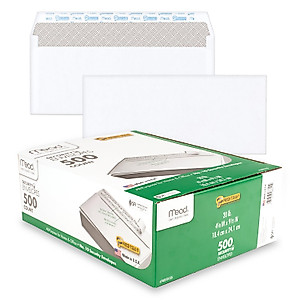 Mead Security Envelopes Self Seal #10 - Windowless Mailing Envelopes - 4 1/8 x 9.5'' - 500 Pack, (TRTAZ11A-102021-v1)