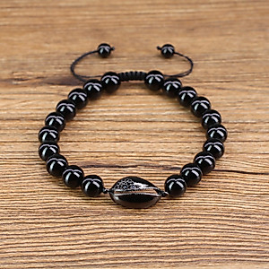 COAI Black Tourmaline Shell Bracelet for Men Women