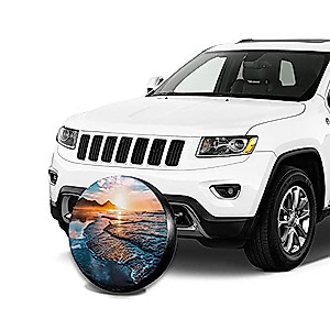 Zhung Ree Spare Tire Cover Amazing Beach Sunset Tire Cover Waterproof Dust-Proof Universal for Jeep,Trailer, RV, SUV and Many Vehicle 14 inch
