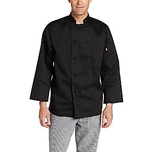 Dickies Men's Francesco Classic Chef Coat, Black, Large