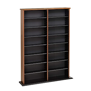Prepac Double Width Wall Storage, Cherry and Black
